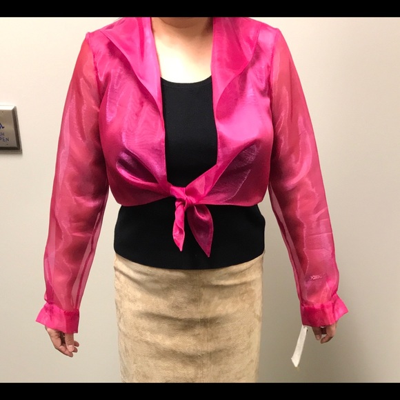 Jackets & Coats | Hot Pink Crop Cocktail Jacket | Poshmark